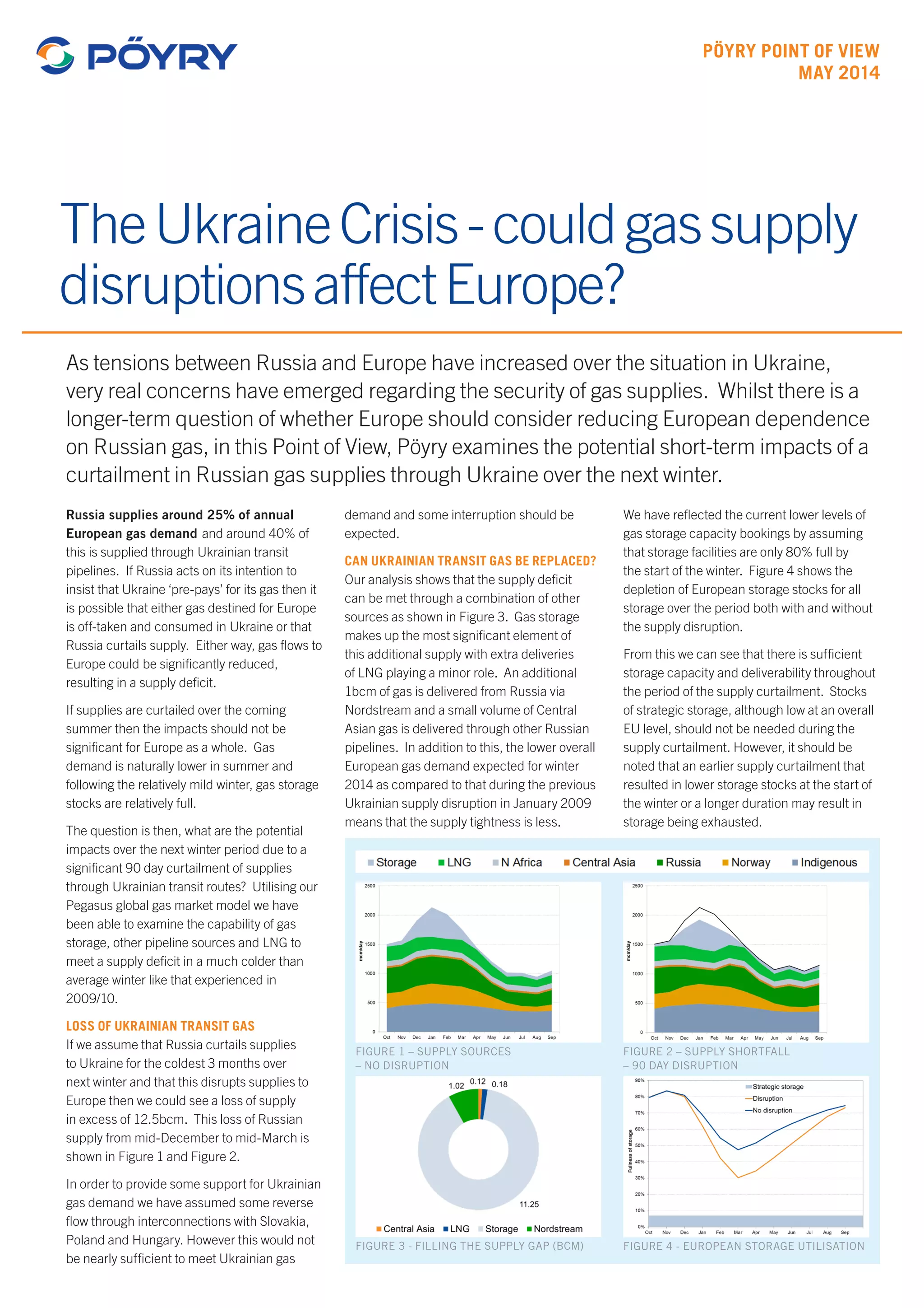 The Ukraine Crisis - could gas supply disruptions affect Europe? | PDF ...