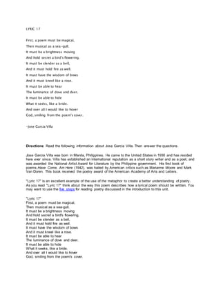 Jose garcia villa | PDF