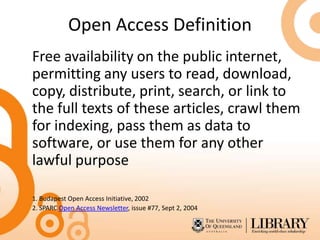 Open Access Essential at The University of Queensland | PPTX