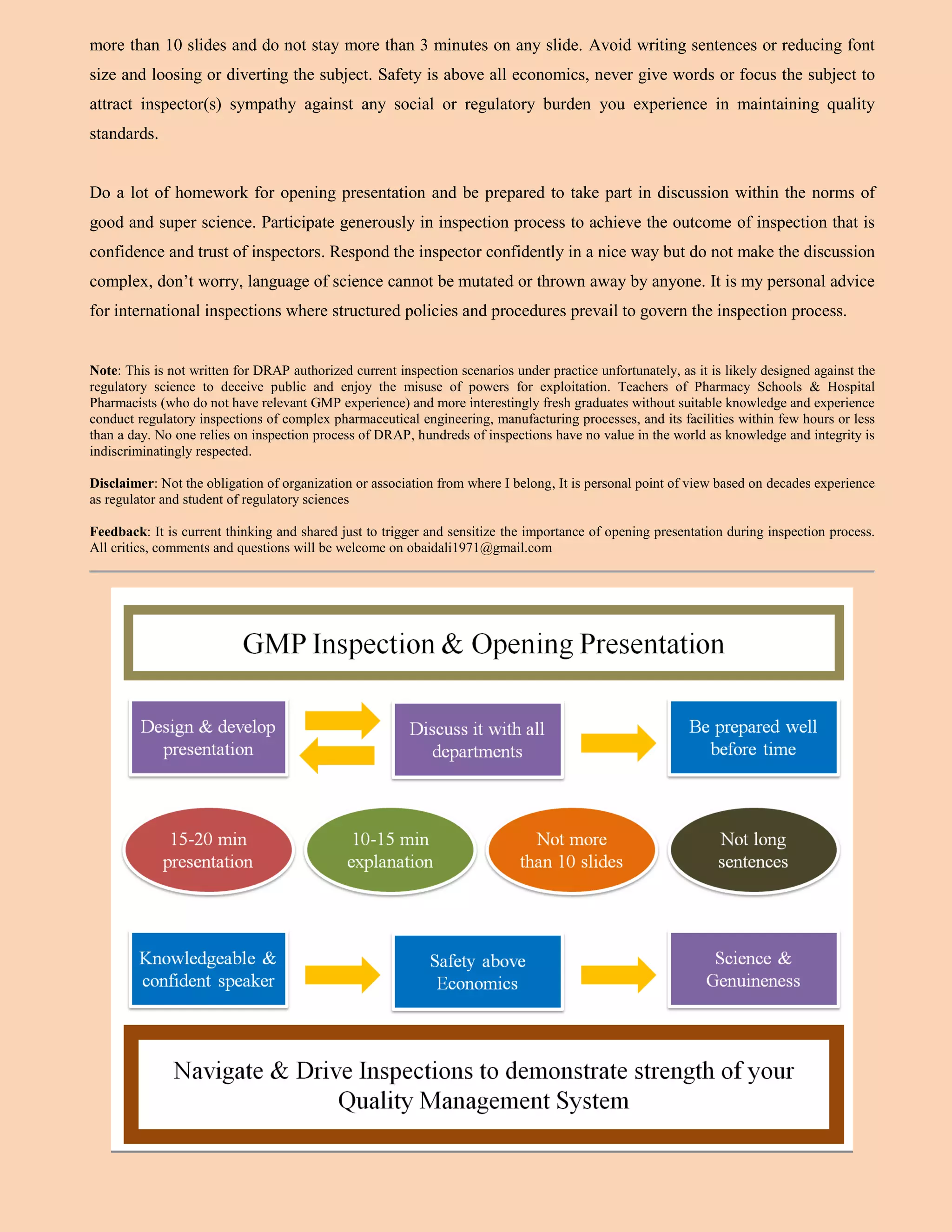 Importance of Opening Presntation in Inspection Process | PDF