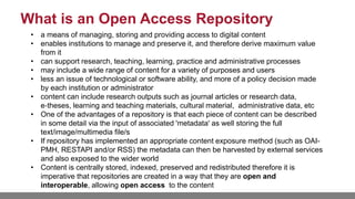 OA Repositories for DE in Myanmar presentation | PPT