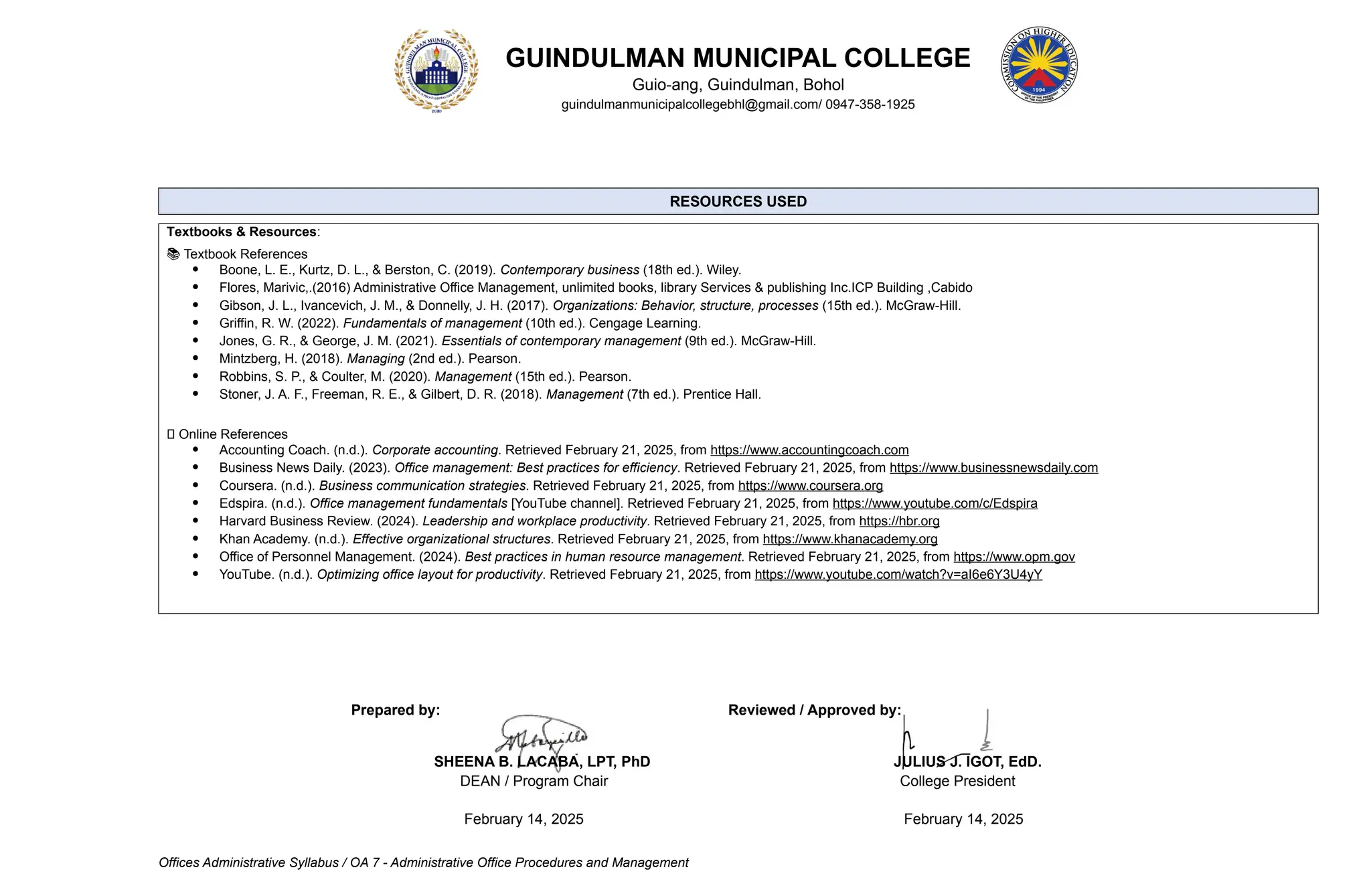OA 7- Administrative Office Procedure and Management.docx