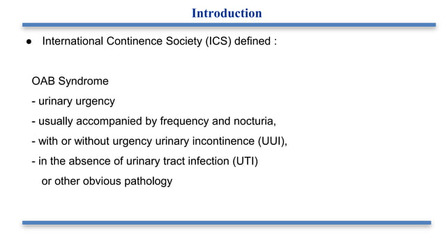 OVERACTIVE BLADDER AND THEIR MANAGEMENT. | PPTX | Digestive Disorders ...