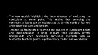 Oabona;tyler rationale and taba objective models in multicultural | PPTX