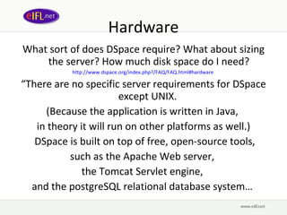 Setting up repositories: Technical Requirements, Repository Software ...