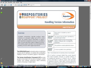 Setting up repositories: Technical Requirements, Repository Software ...