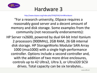 Setting up repositories: Technical Requirements, Repository Software ...
