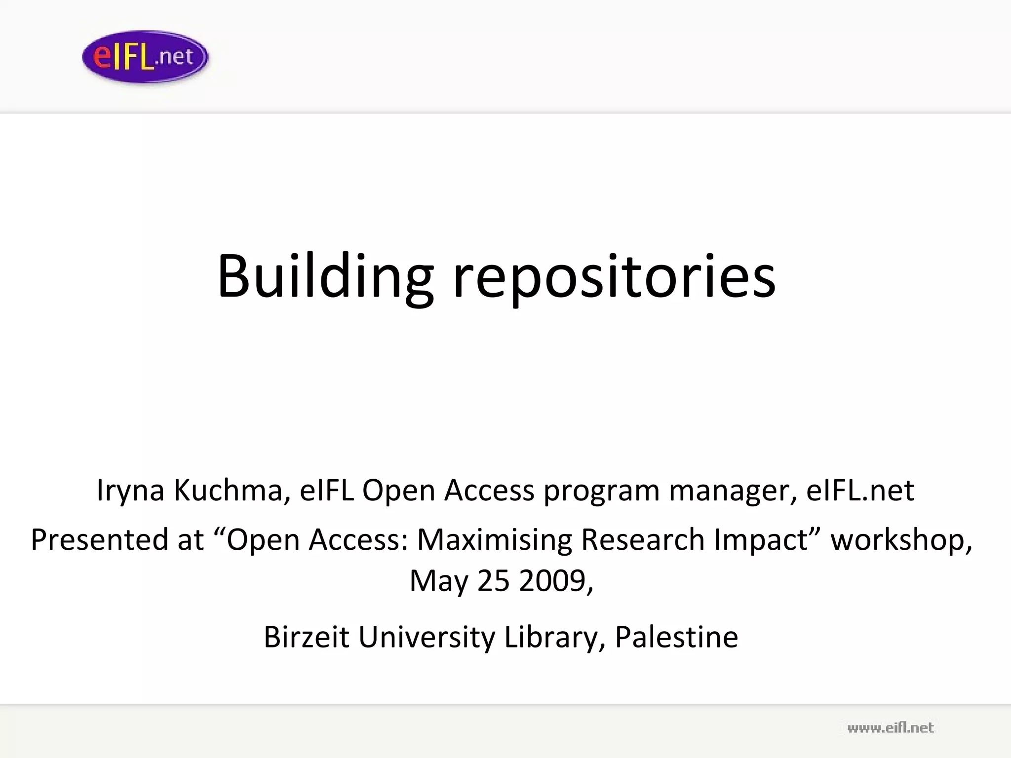 Building repositories | PPT