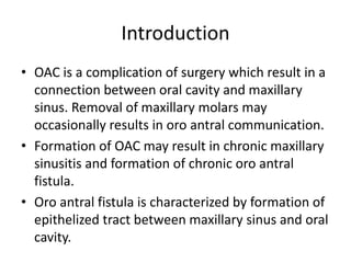 Oroantral fistula | PPTX
