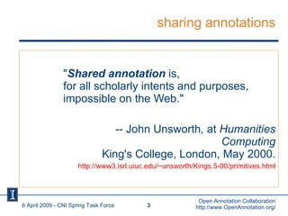 Open Annotation Collaboration Briefing | PPT