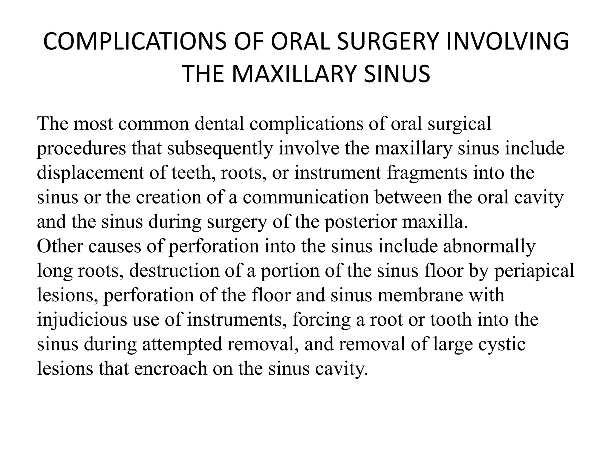 Oroantral Communication and Oroantral Fistula | PPTX