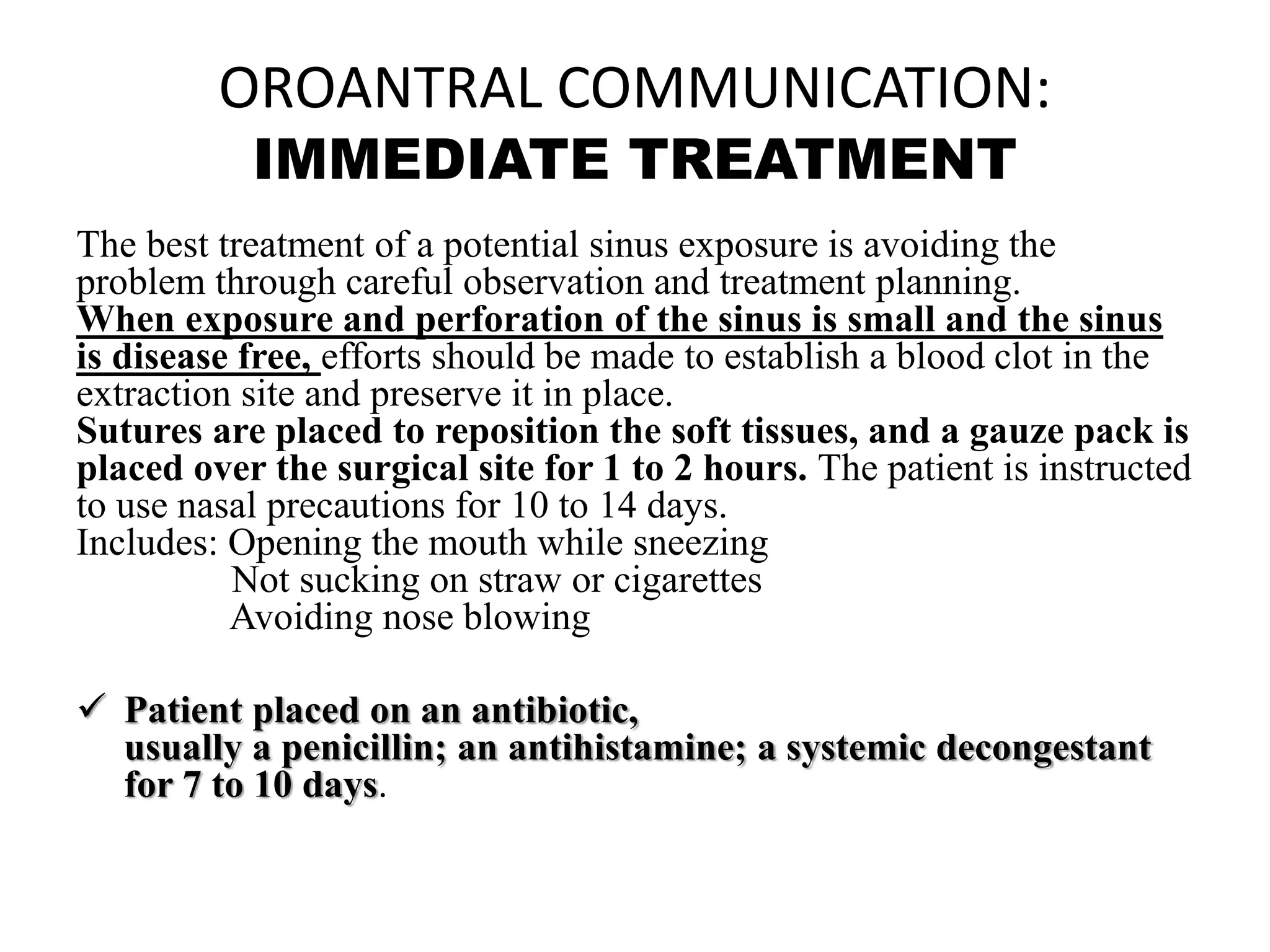 Oroantral Communication and Oroantral Fistula | PPTX