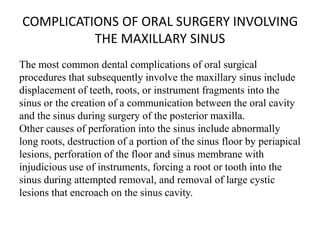 Oroantral Communication and Oroantral Fistula | PPTX