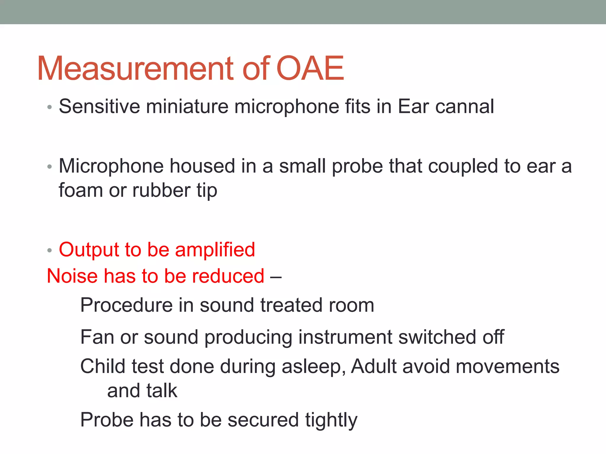 Otoacoustic Emission & BERA | PPTX