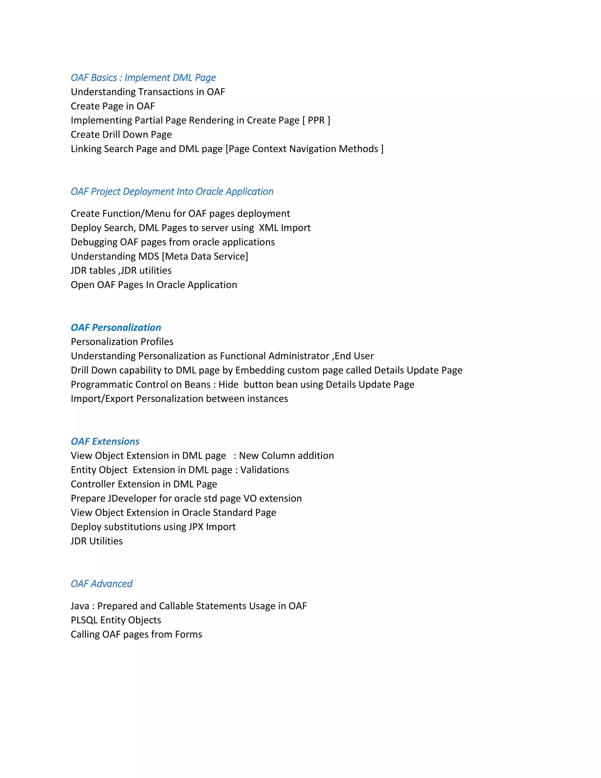 Oaf Course Content | PDF