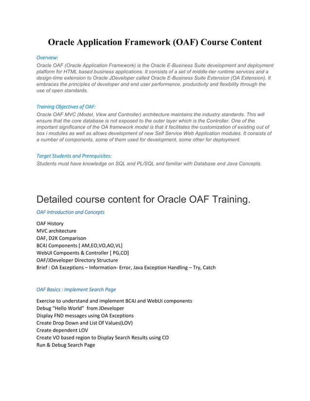 Oaf Course Content | PDF | Web Development | Internet