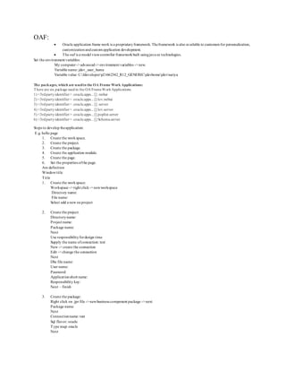 Oracle Application Framework | PDF