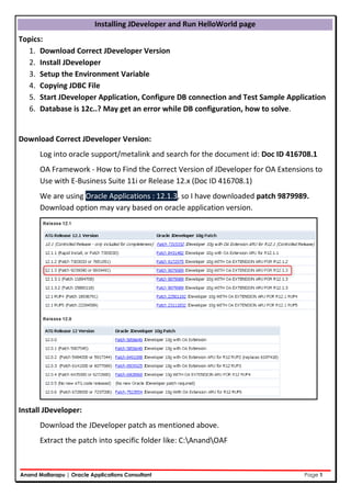 OAF installation for 12c database | PDF