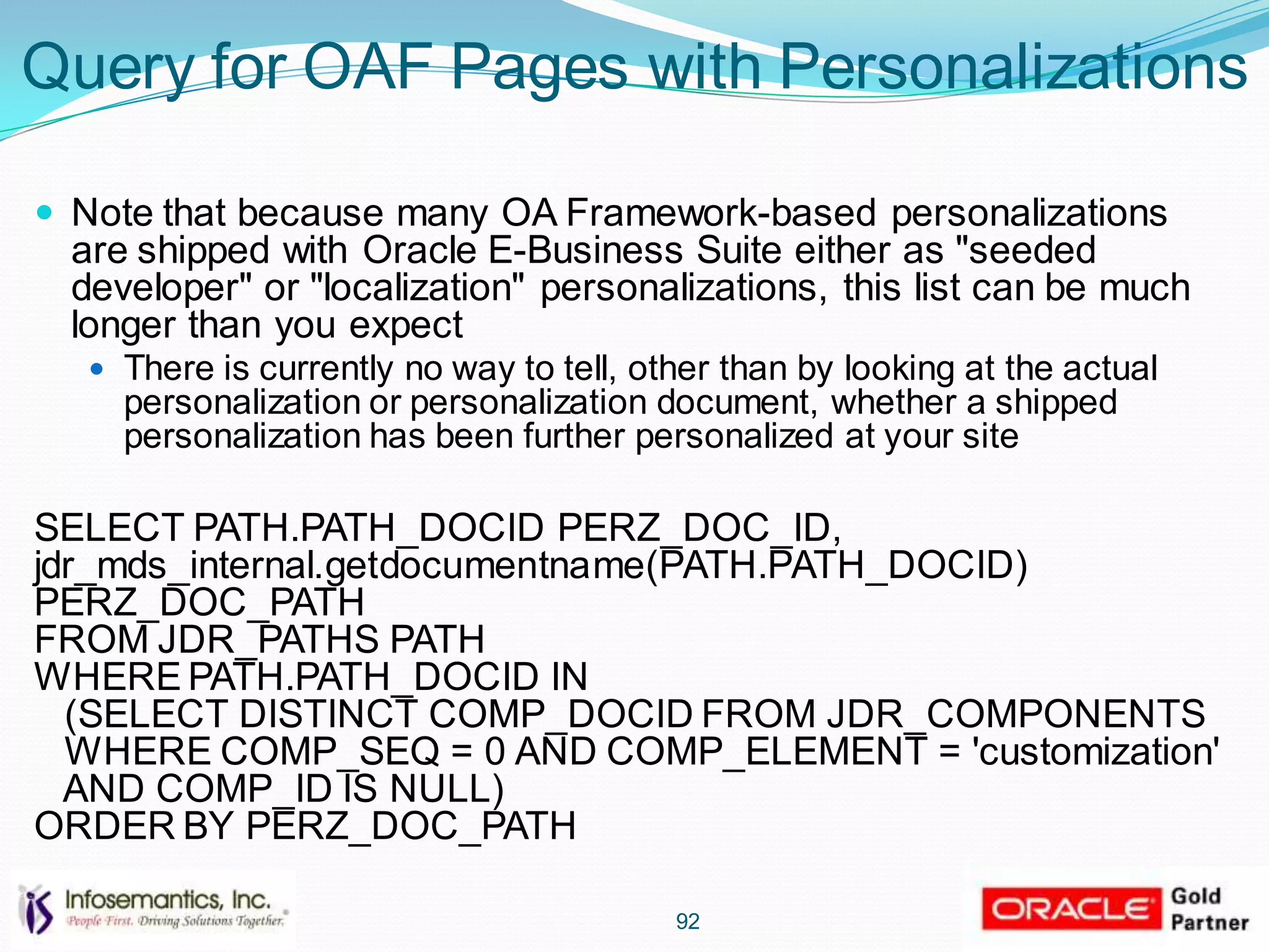 Oaf personalization examples | PDF