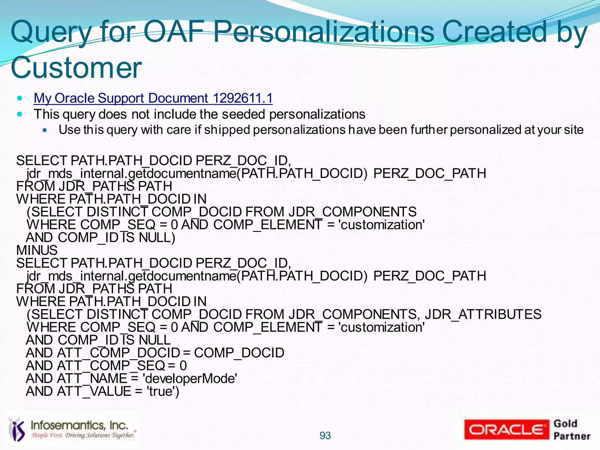 Oaf personalization examples | PDF