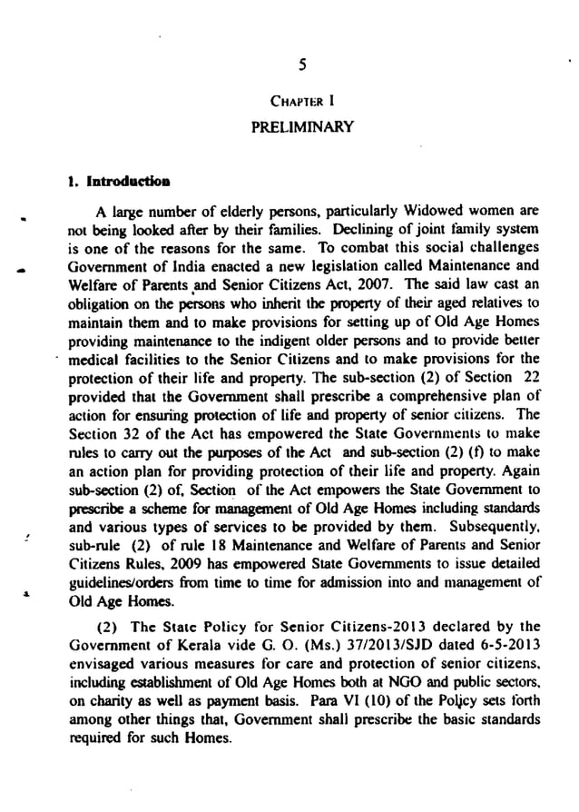 Kerala Government Old Age Homes Guideline 2016 | PDF