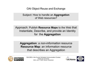 The OAI-ORE Interoperability Framework in the Context of the Current Scholarly Communication ...