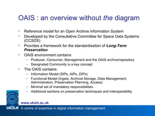 OAIS as a reference model for repositories | PPT