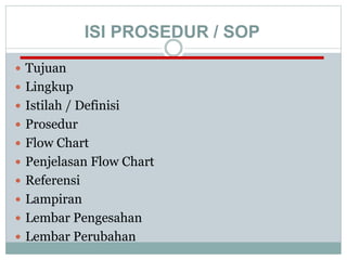 Oai training pemahaman dan penyusunan sop dan ik | PPTX