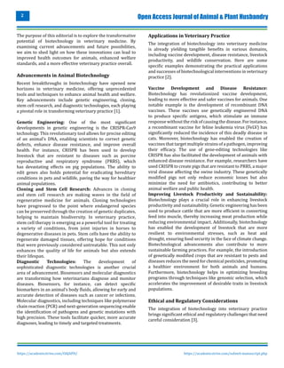 The Future of Veterinary Medicine: Integrating Biotechnology for Improved Animal Health and ...