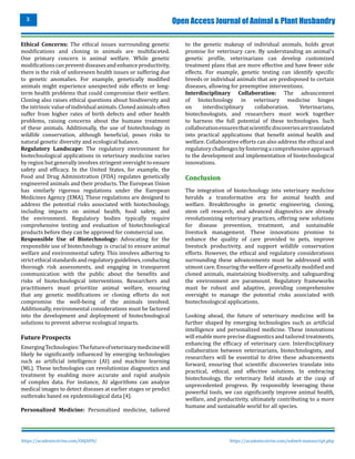 The Future of Veterinary Medicine: Integrating Biotechnology for ...