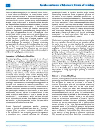 Forensic Analysis of Serial Offender Behavior: A Study of Psychological and Behavioral Profiling ...