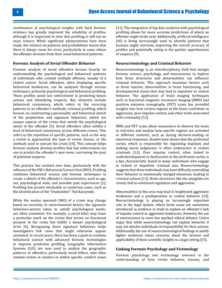 Forensic Analysis of Serial Offender Behavior: A Study of Psychological and Behavioral Profiling ...