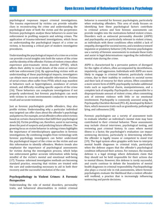 Forensic Analysis of Serial Offender Behavior: A Study of Psychological ...