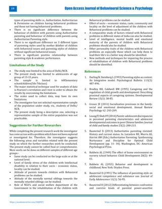 Exploratory Study to Investigate Parenting Styles and Behavioural ...