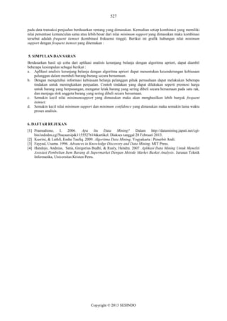 ANALISIS KERANJANG BELANJA DENGAN ALGORITMA APRIORI PADA PERUSAHAAN ...