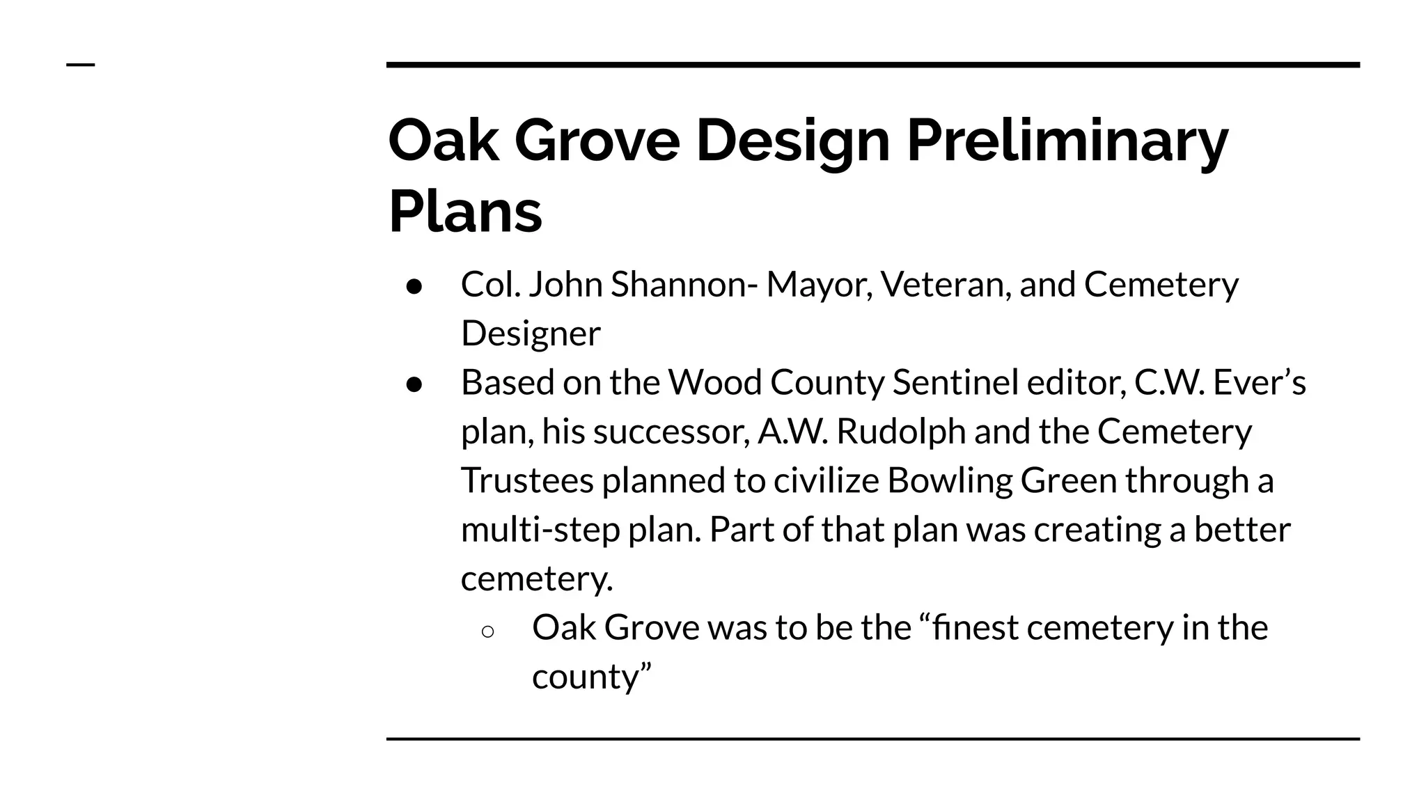 Oak Grove Cemetery Layout Ppt