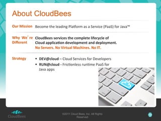 CloudBees PaaS Presentation at Oakland JUG | PPT