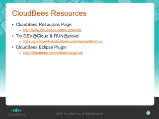CloudBees PaaS Presentation at Oakland JUG | PPT
