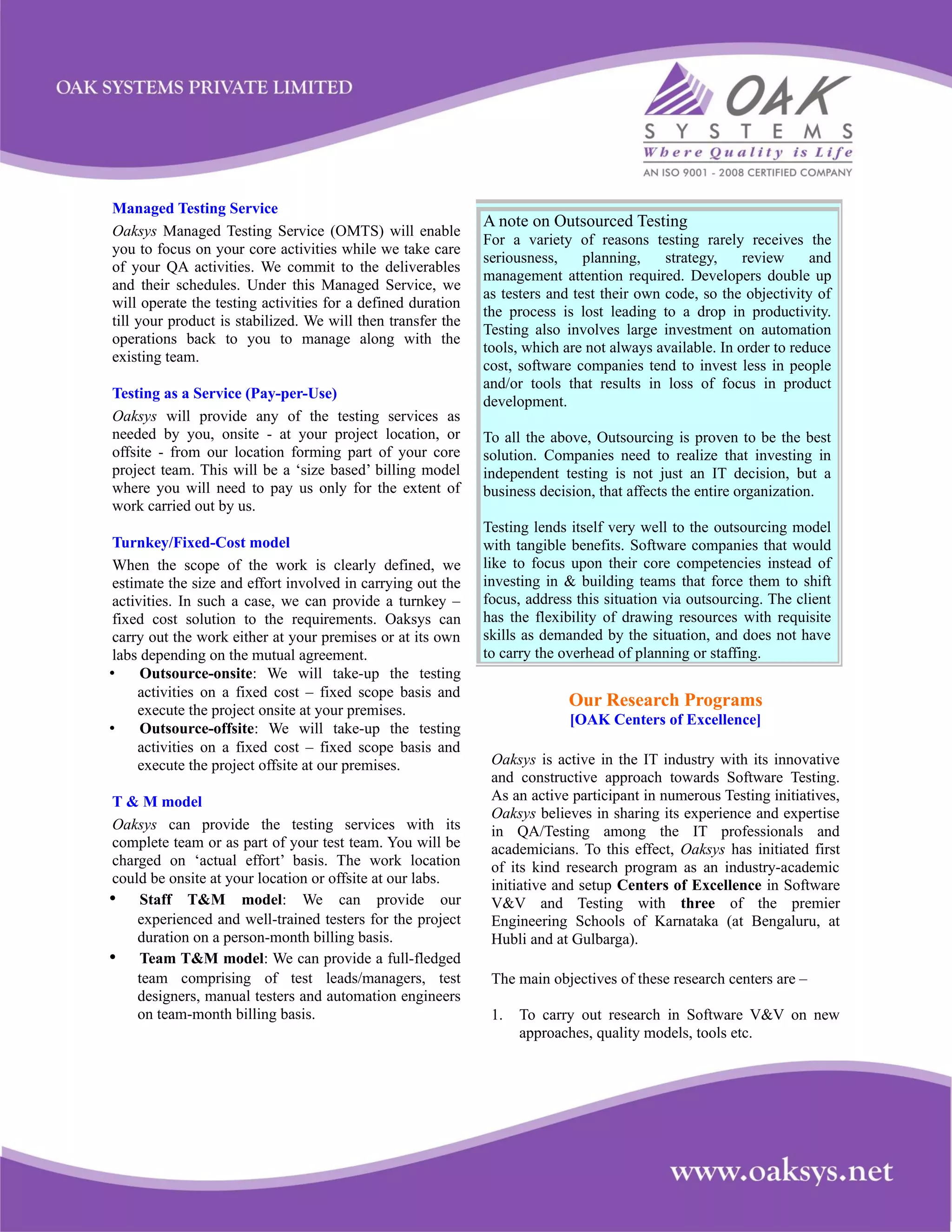 Oak testing profile2013 | PDF