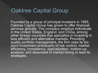 Oaktree Capital Group’s Investment Portfolio | PPT