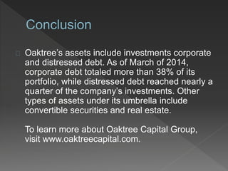 Oaktree Capital Group’s Investment Portfolio | PPT