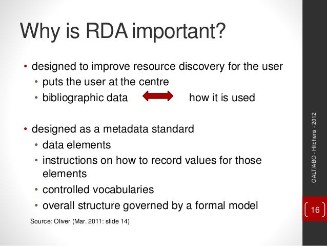 RDA 101: an introduction to RDA (2012)
