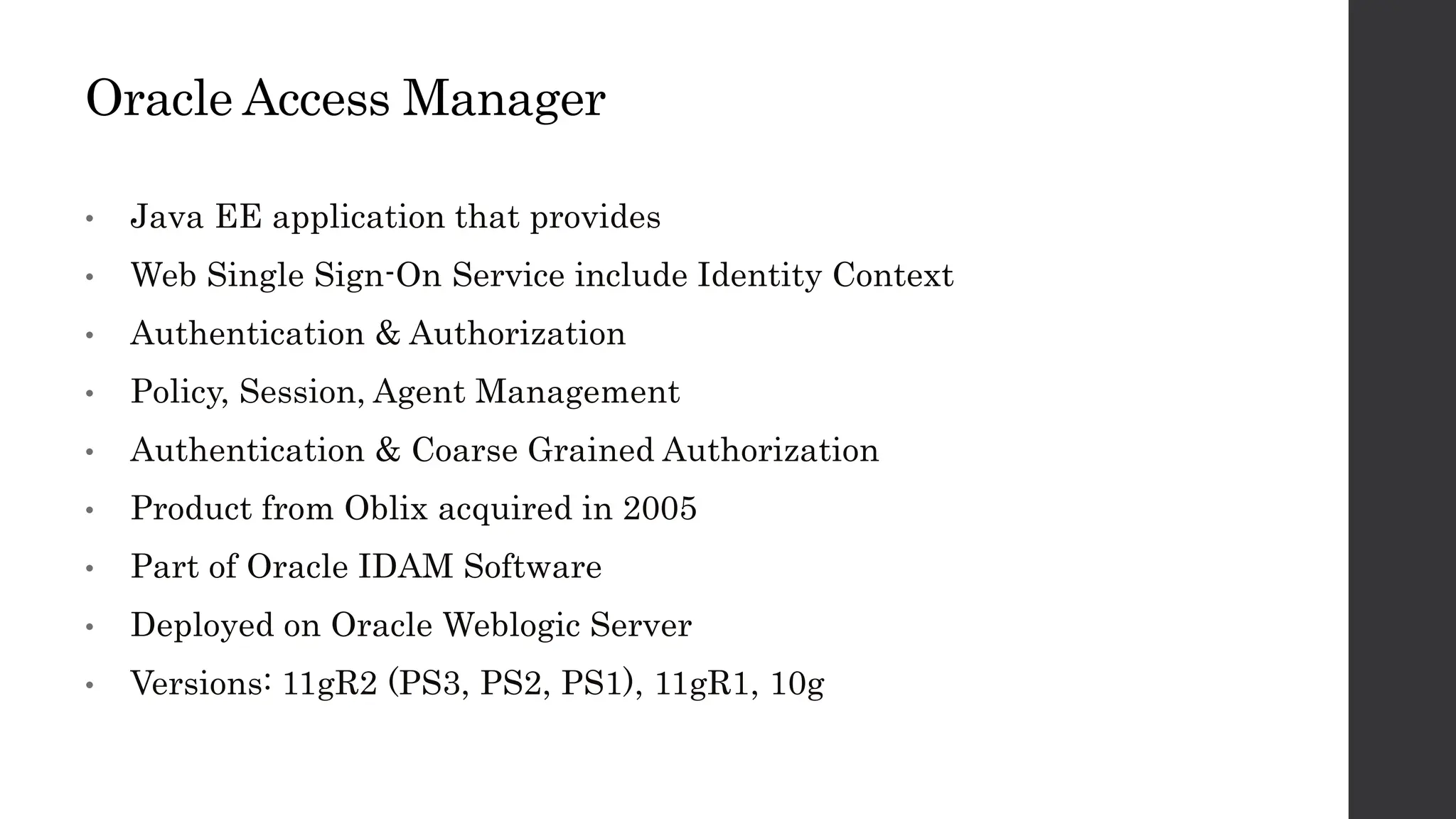 Oracle Identity and access management overview | PPT