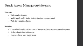 Oracle Identity and access management overview | PPT