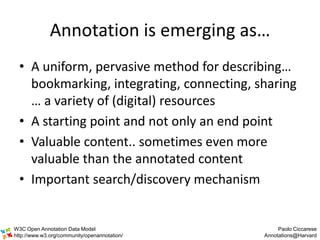 Open Annotation Model | PPTX | Web Design and HTML | Internet