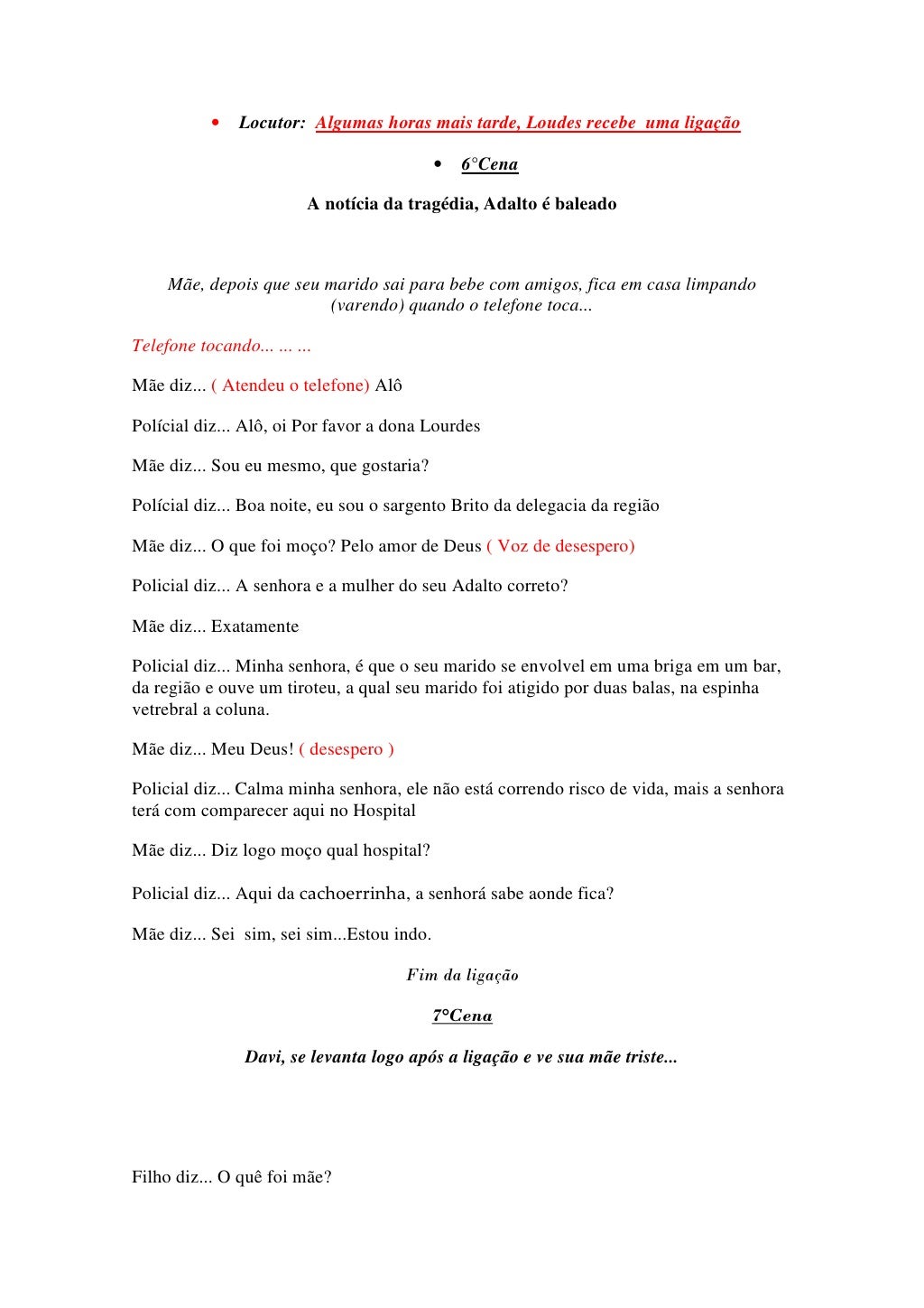 Exemplo De Roteiro De Peça Teatral - ENSINO Exemplo De Roteiro De Peça Teatral - ENSINO