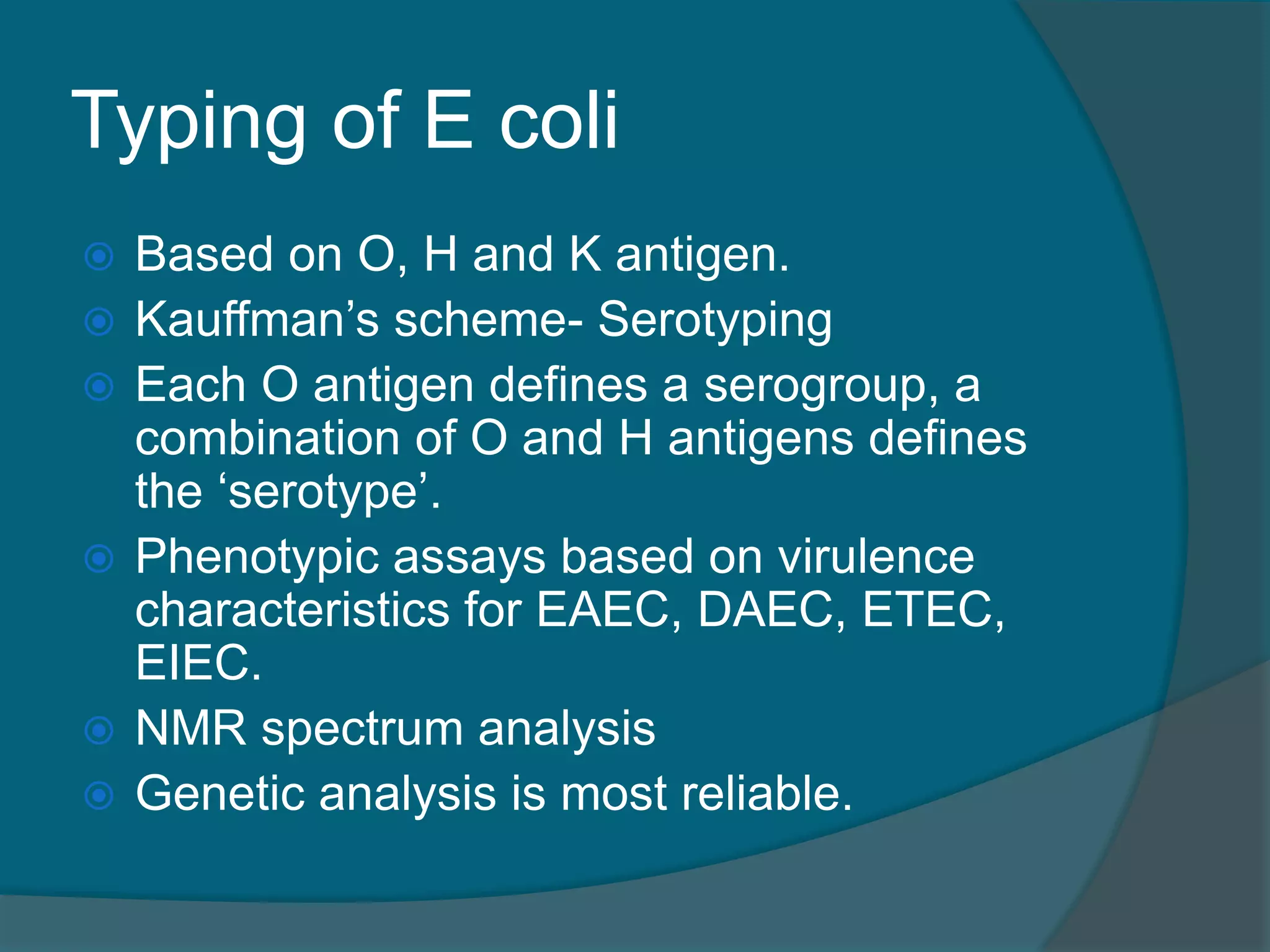 O antigens Escherichia coli | PPTX
