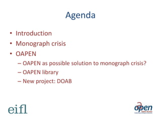 OA academic book publishing – OAPEN Library and DOAB | PPTX ...