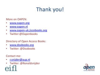 OA academic book publishing – OAPEN Library and DOAB | PPTX ...