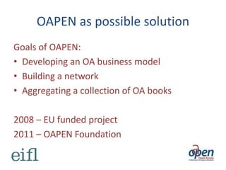 OA academic book publishing – OAPEN Library and DOAB | PPTX ...